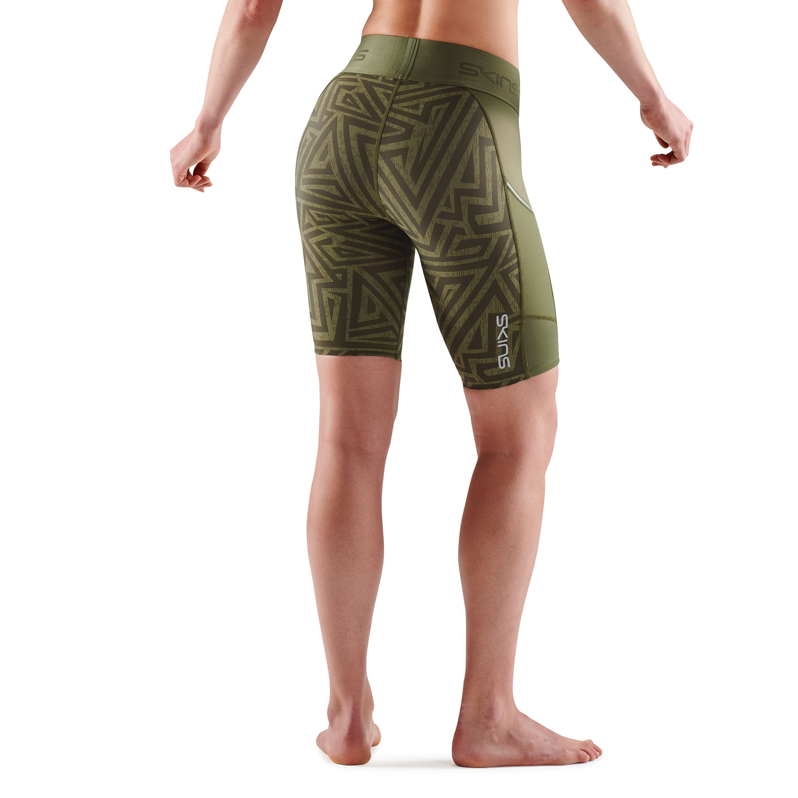 SKINS SERIES-3 WOMEN'S HALF TIGHTS CHARCOAL ANGLE - SKINS Compression ...