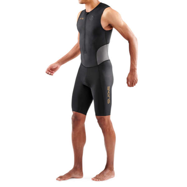 SKINS TRI BRAND SLEEVELESS TRI SUIT BLACK/CARBON - SKINS Compression UK