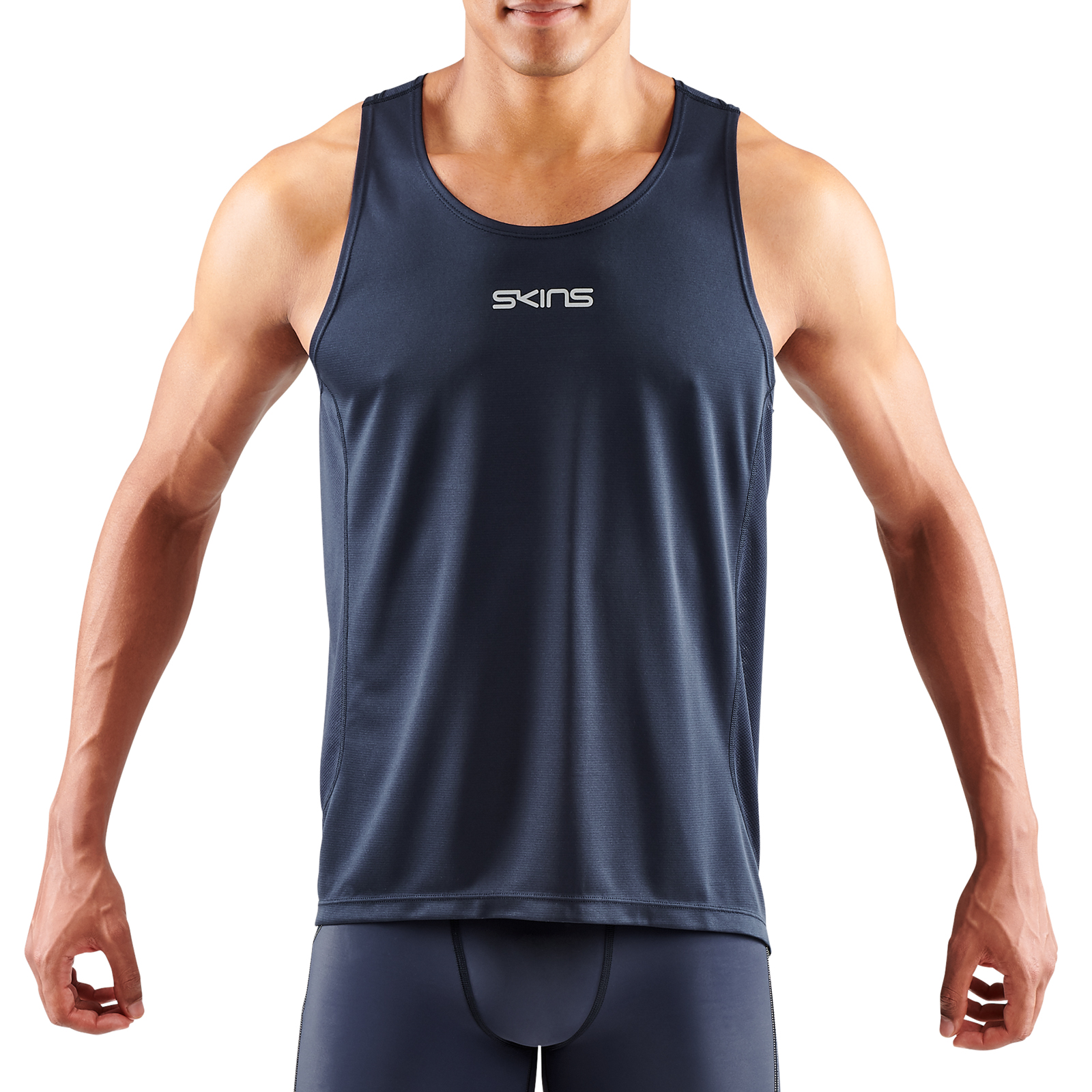 SKINS SERIES-3 MEN'S RUNNING SINGLET NAVY BLUE - SKINS Compression UK
