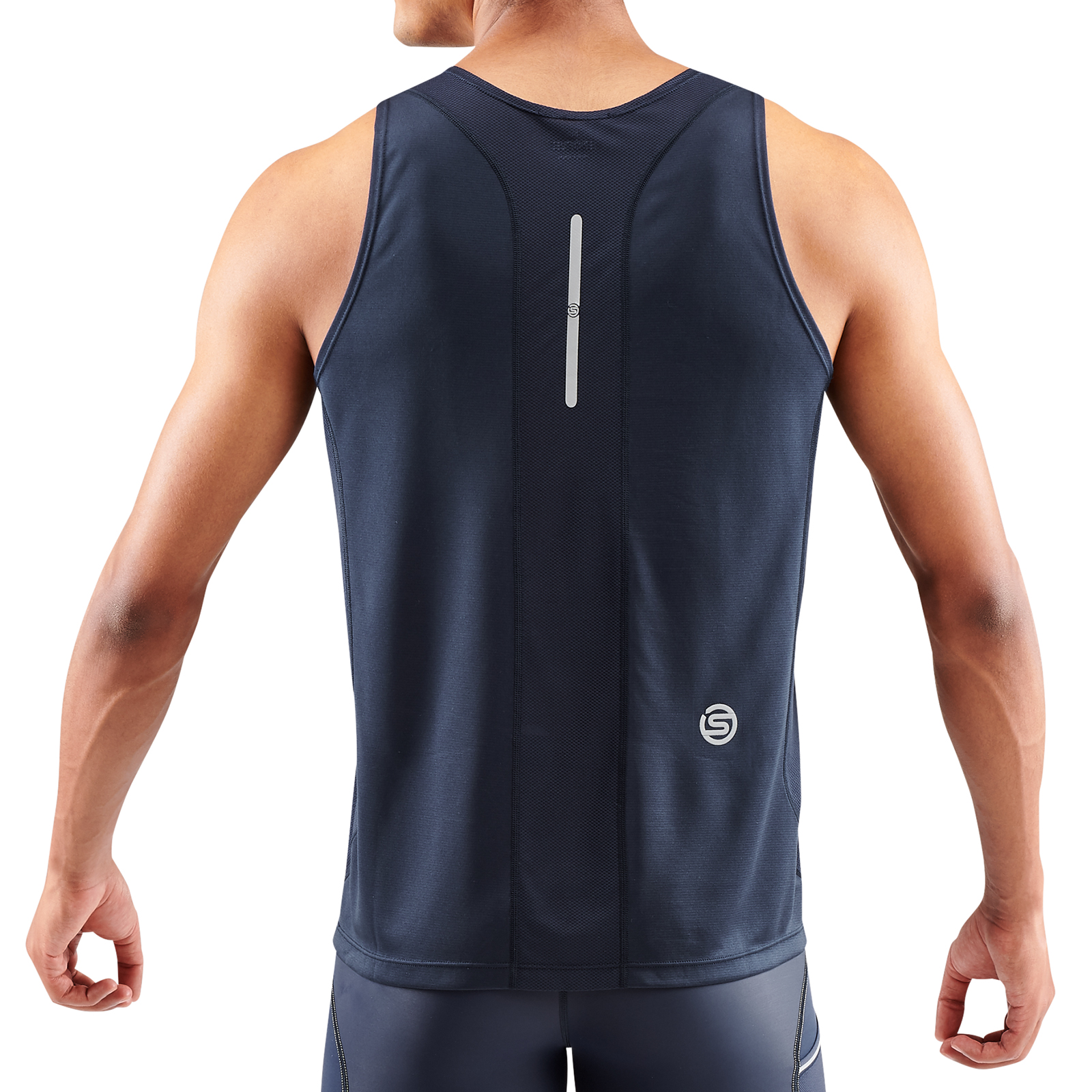 SKINS SERIES-3 MEN'S RUNNING SINGLET NAVY BLUE - SKINS Compression UK